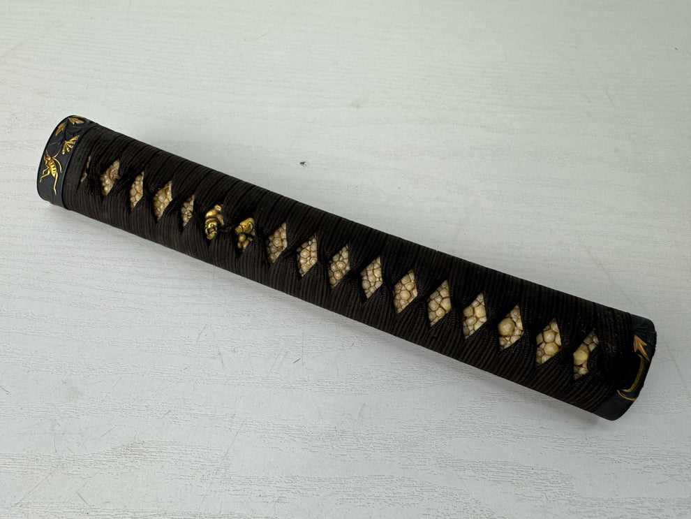 Y9355 TSUKA Japanese long sword fittings Samurai Japan antique Koshira ...