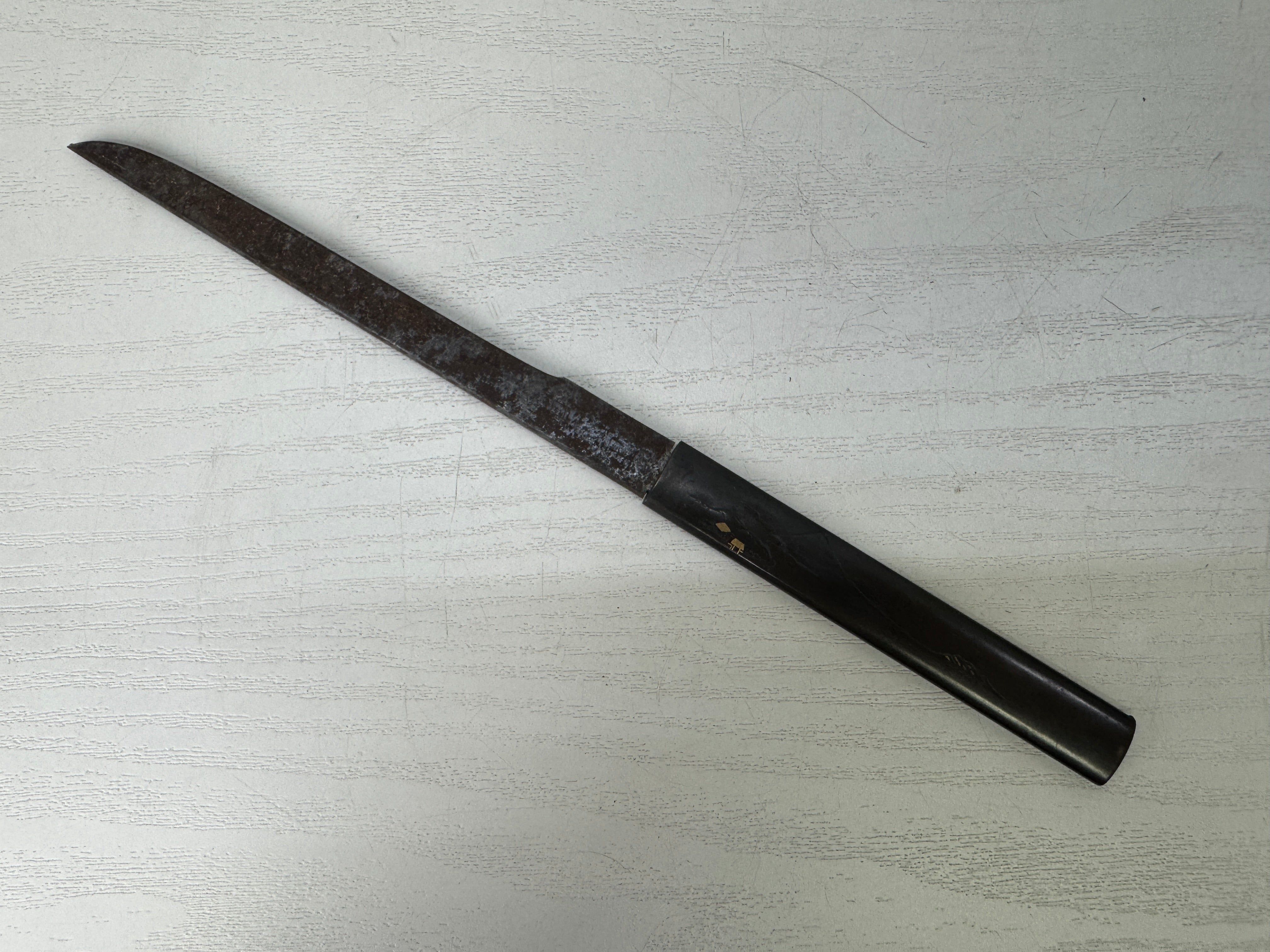 Y9605 TSUKA Small sword handle signed Japan antique samurai katana kos ...