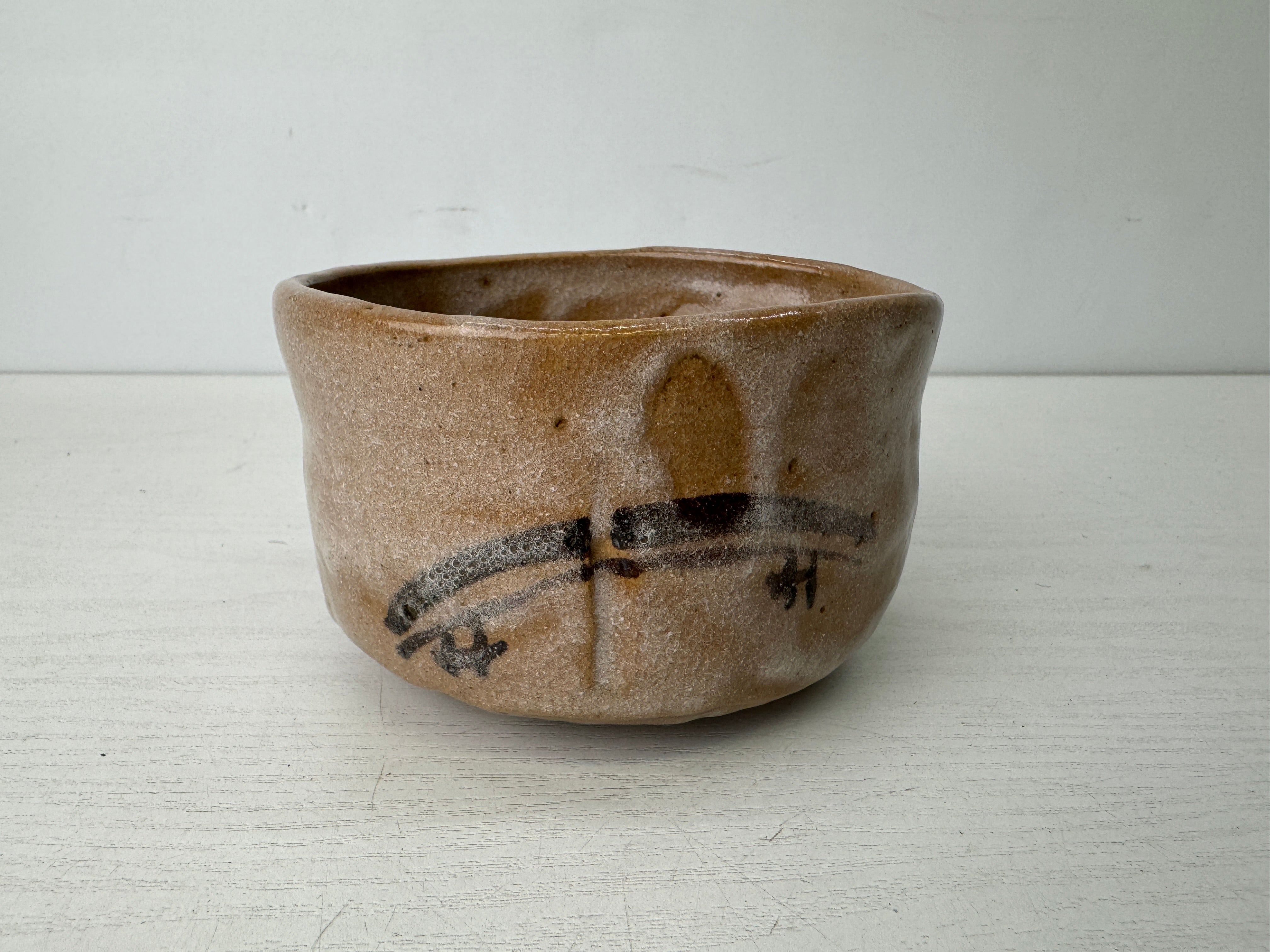 Y9698 CHAWAN Seto-ware bowl signed Japan antique tea ceremony pottery ...