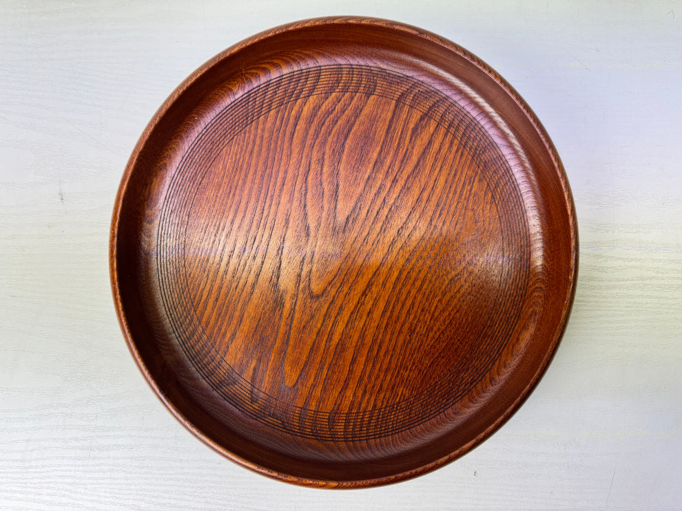 Y9816 TRAY Zelkova wood wooden Obon ozen Japan antique kitchen table p ...