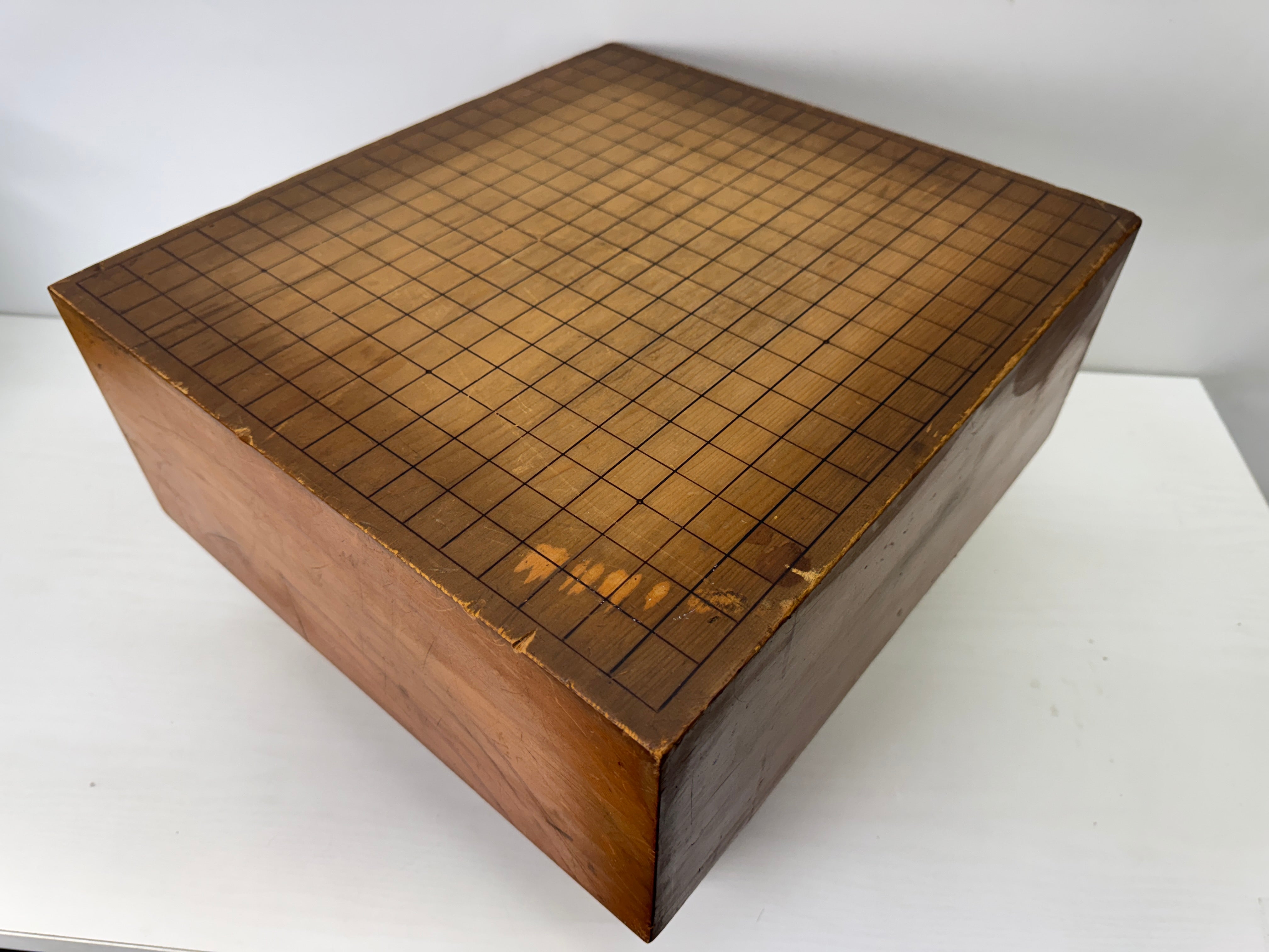 Y9952 GO wood board with legs strategy game Igo shogi Japan antique tr ...