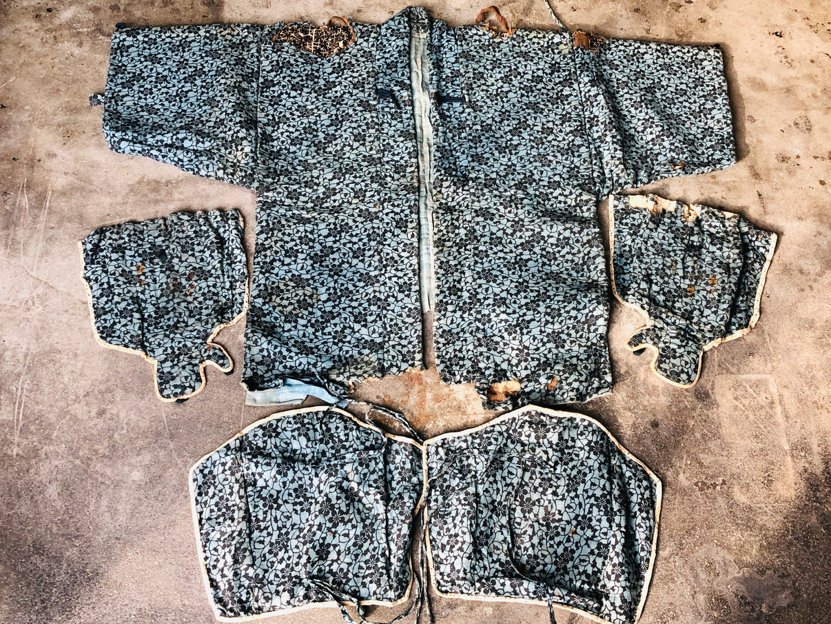 Y4910 YOROI samurai chainmail kote gauntlet shin guard jacket set Japa ...