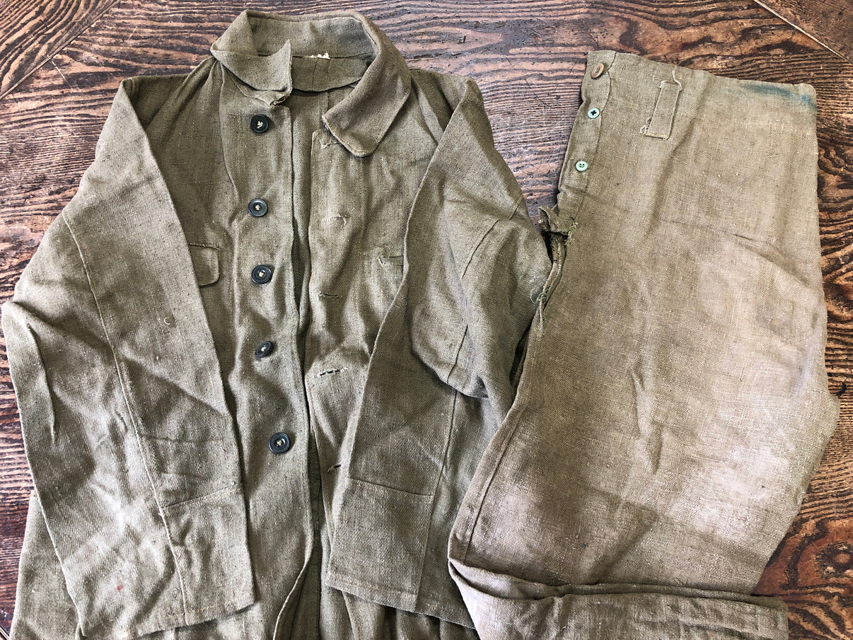 Y4920 Imperial Japan Army military uniform top bottom rations Japan WW ...