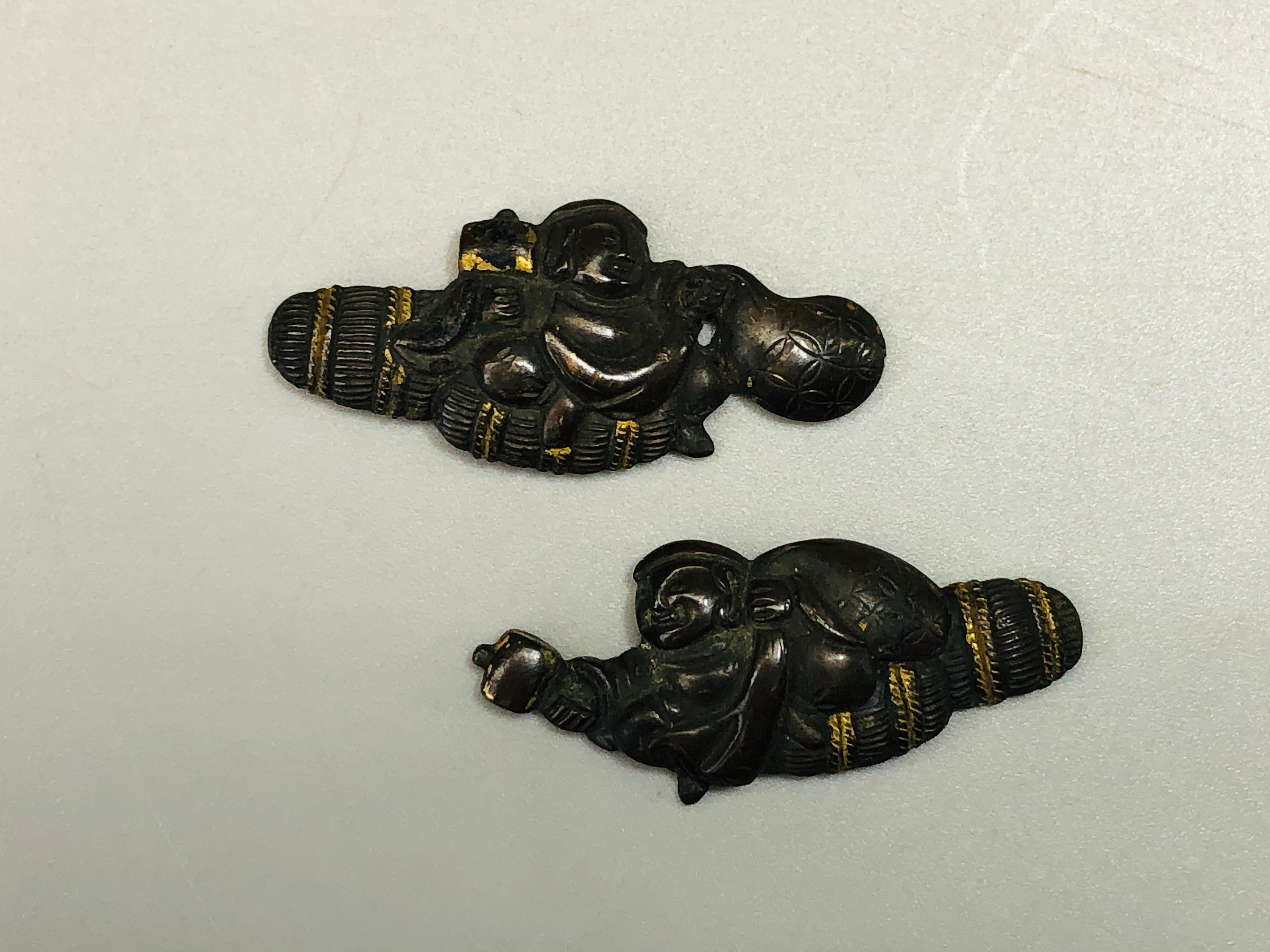 Y6322 [VIDEO] MENUKI katana Japanese sword fittings Japan antique samu ...
