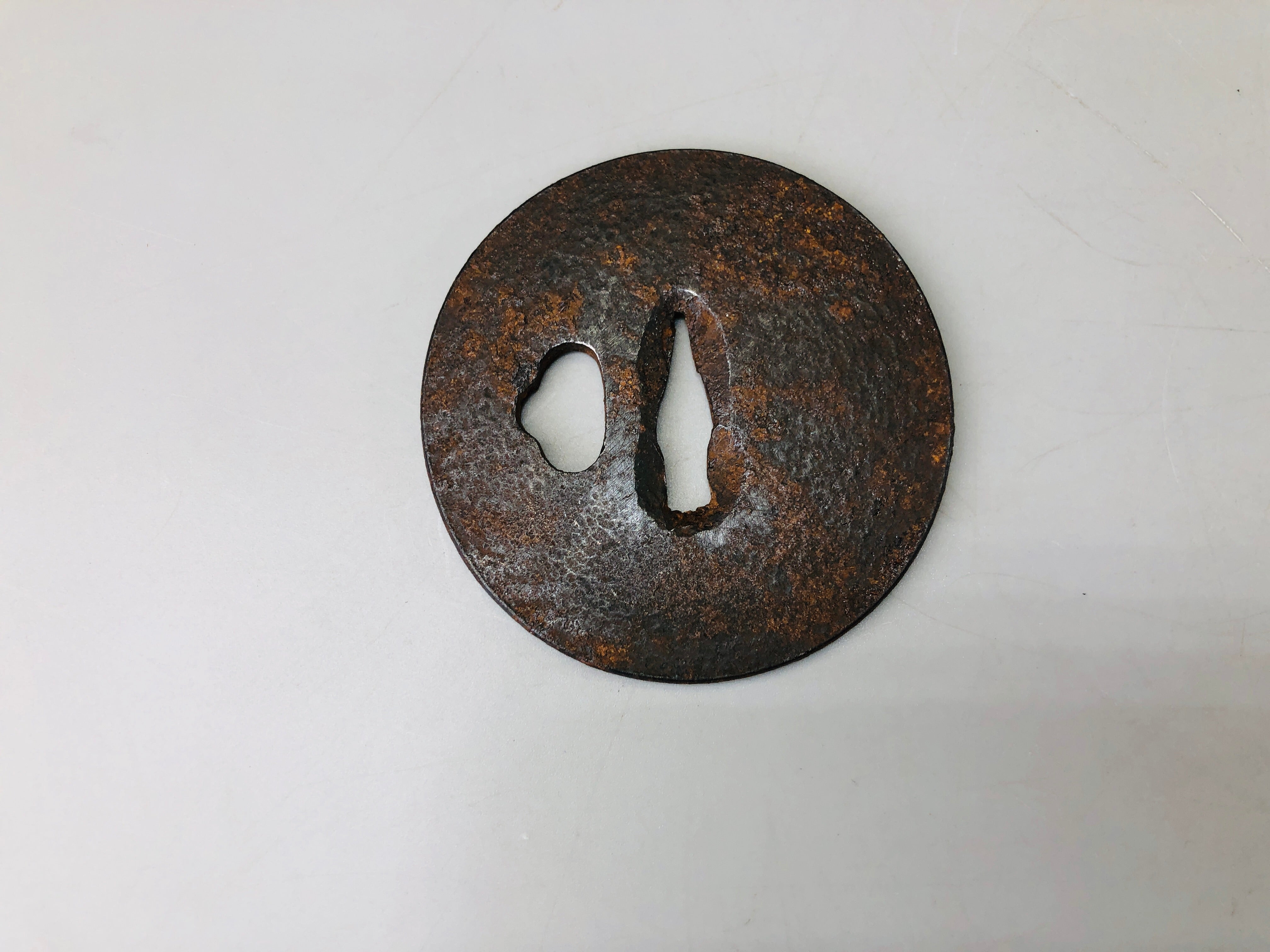 Y6331 [VIDEO] TSUBA Sword Guard round Japan samurai katana koshirae ed ...