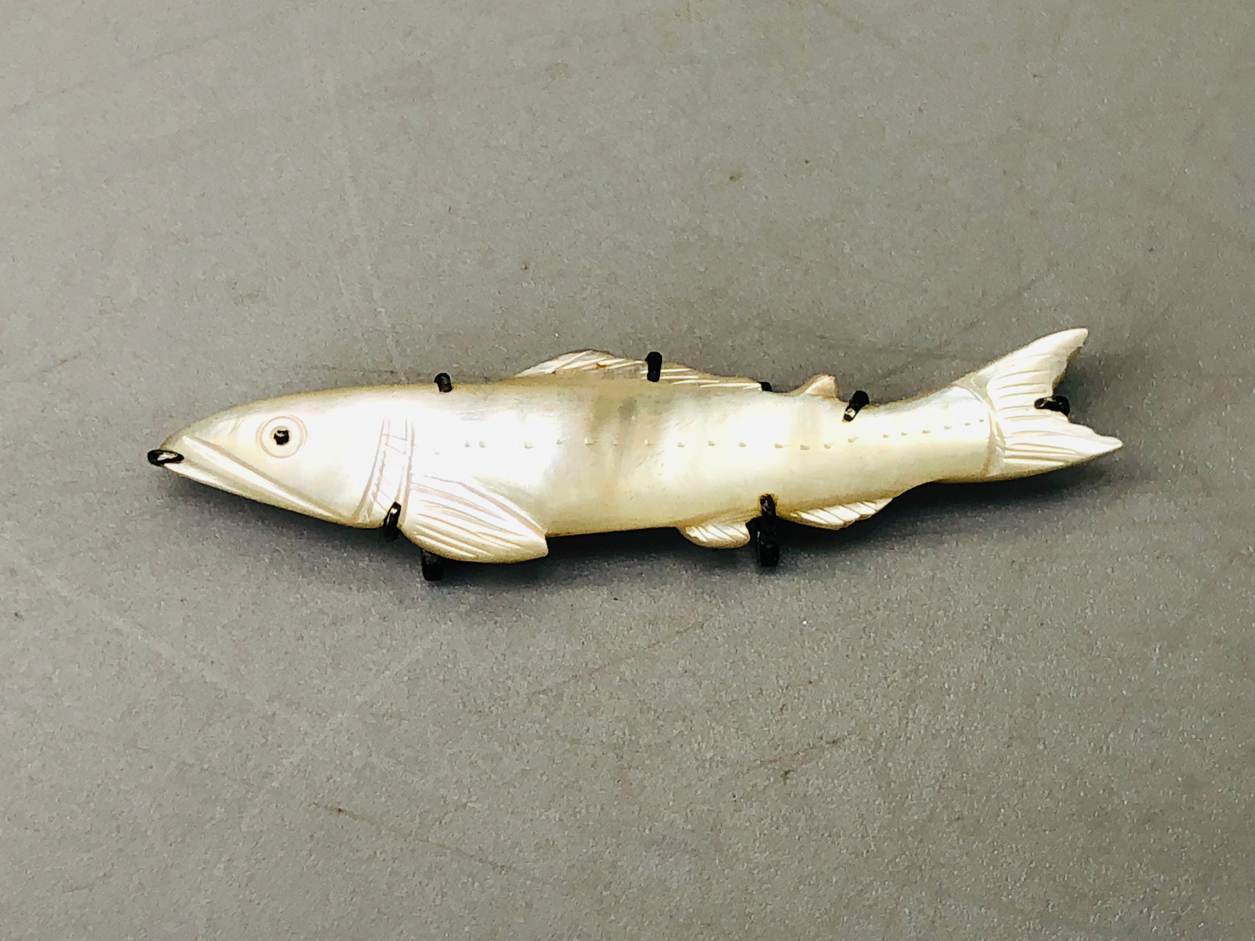 Y6337 [VIDEO] OBIDOME Sash Clip brooch Limpet Fish Japan Kimono access ...